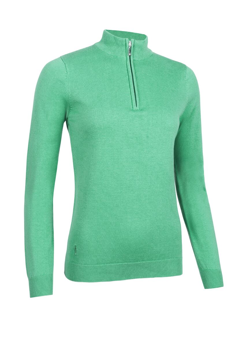 Ladies Quarter Zip Cotton Ava Golf Sweater