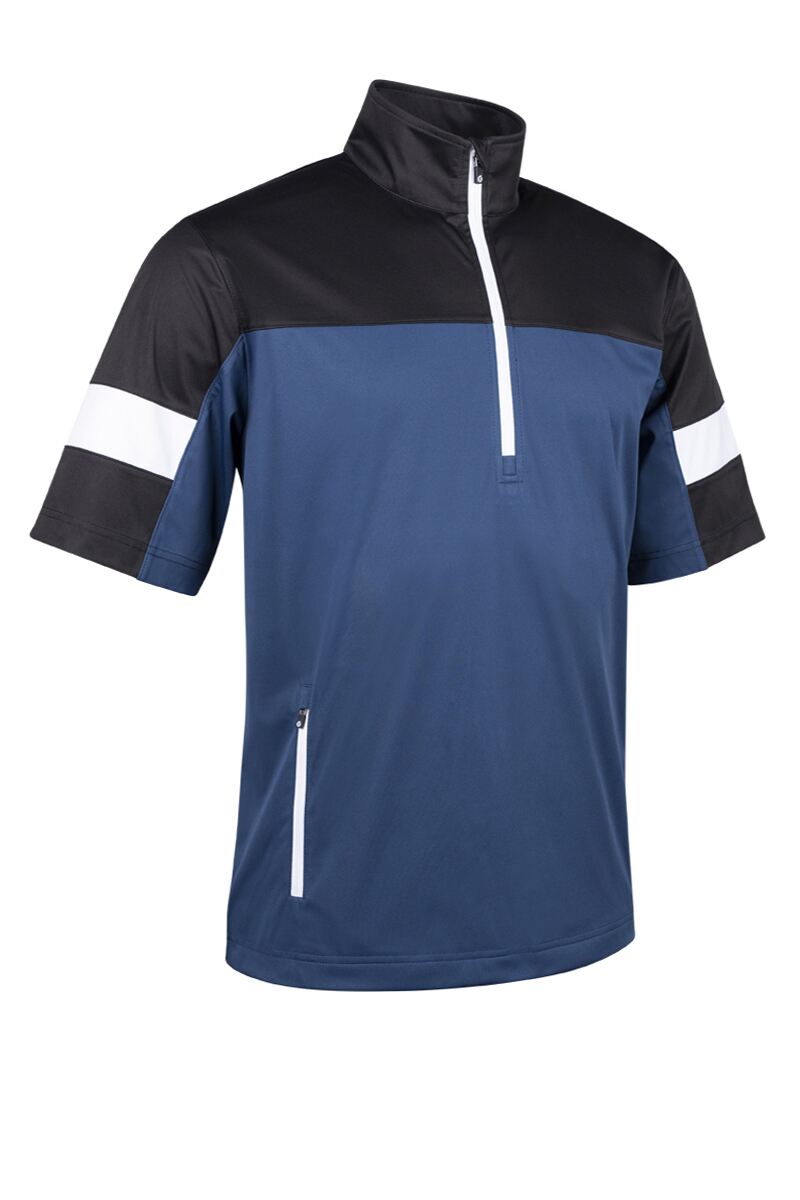 Mens Zip Half Sleeved Golf Windshirt