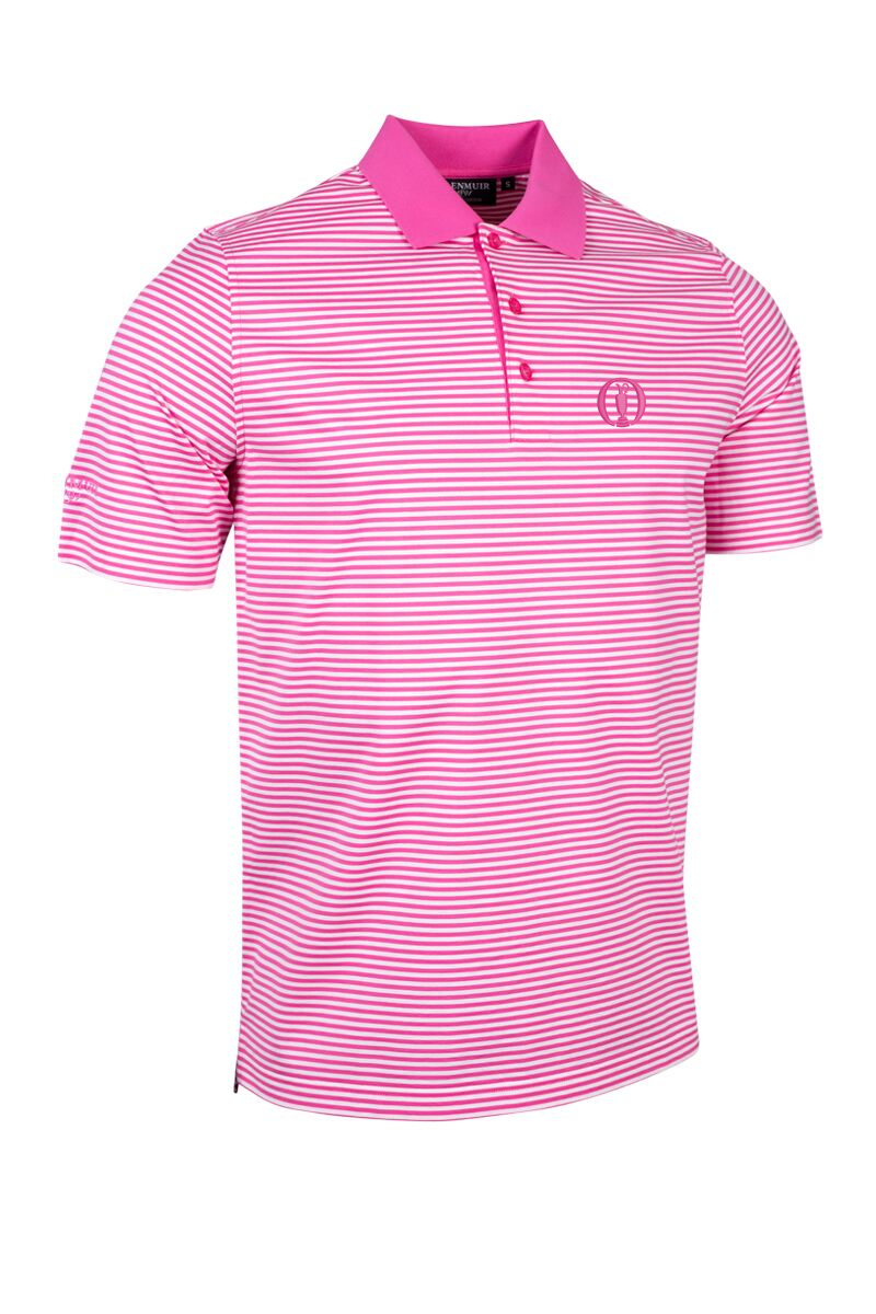Mens Letham The Open Striped Golf Shirt