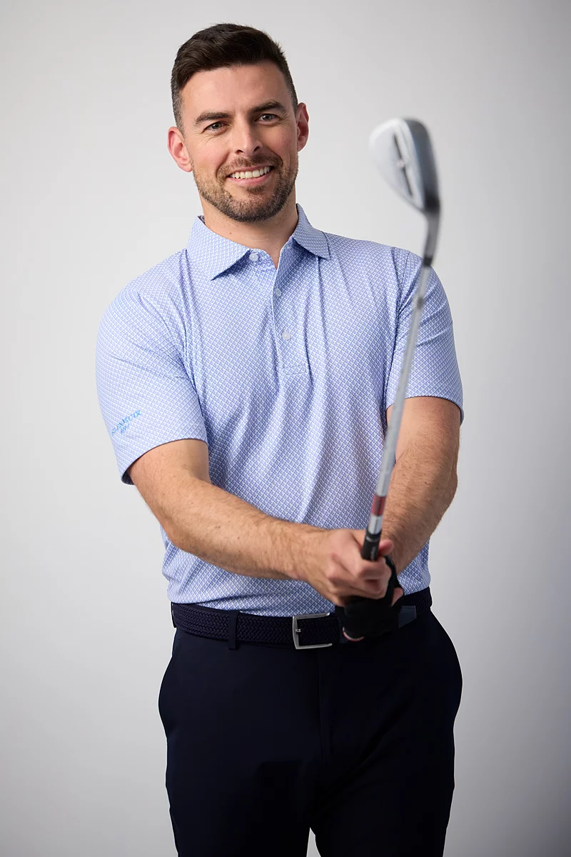 Men's Cambridge Performance Golf Shirt - Diamond G Print | Glenmuir