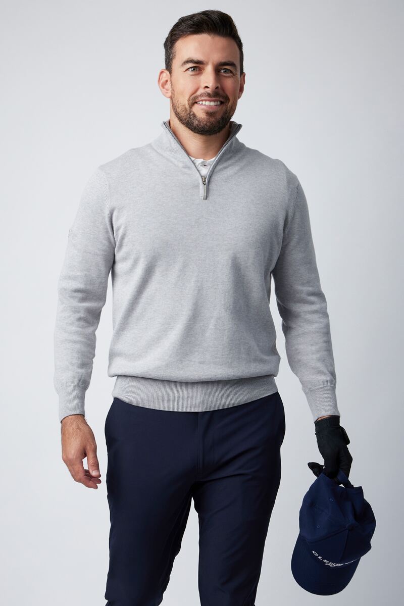 Mens Quarter Zip Cotton Devon Golf Sweater