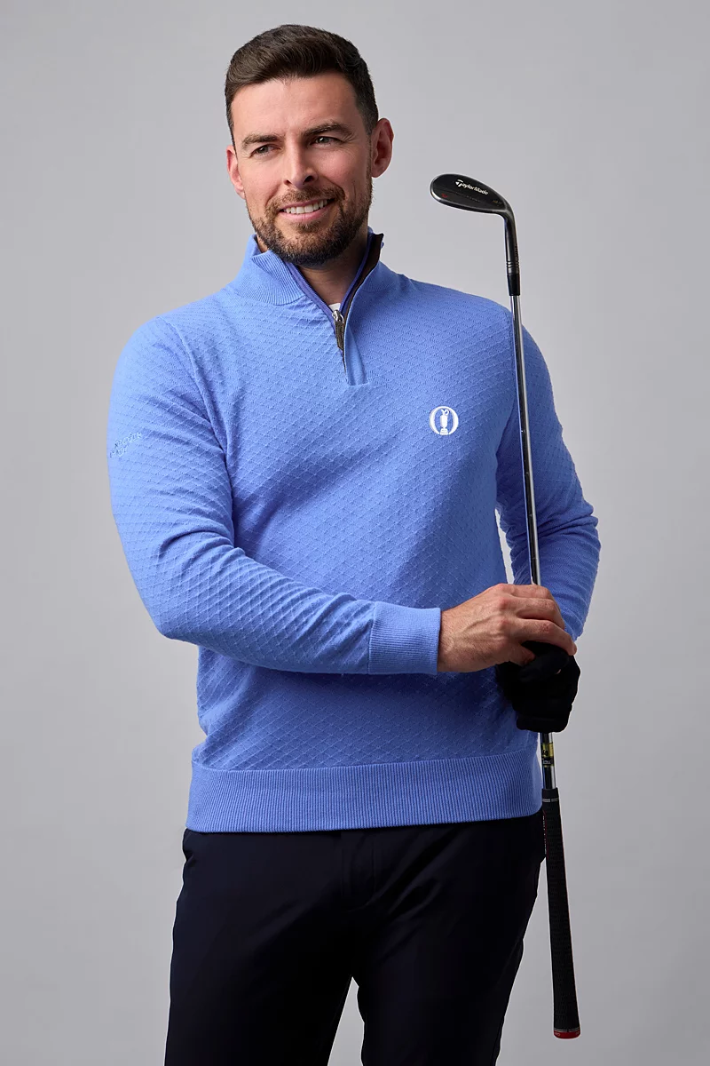 EXETER - The Open Zip Cotton Golf Jumper