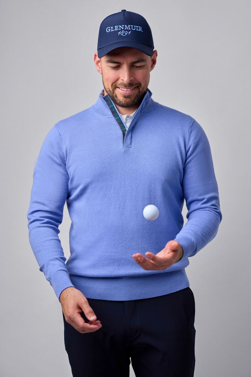 Mens Zip Cashmere George Golf Sweater